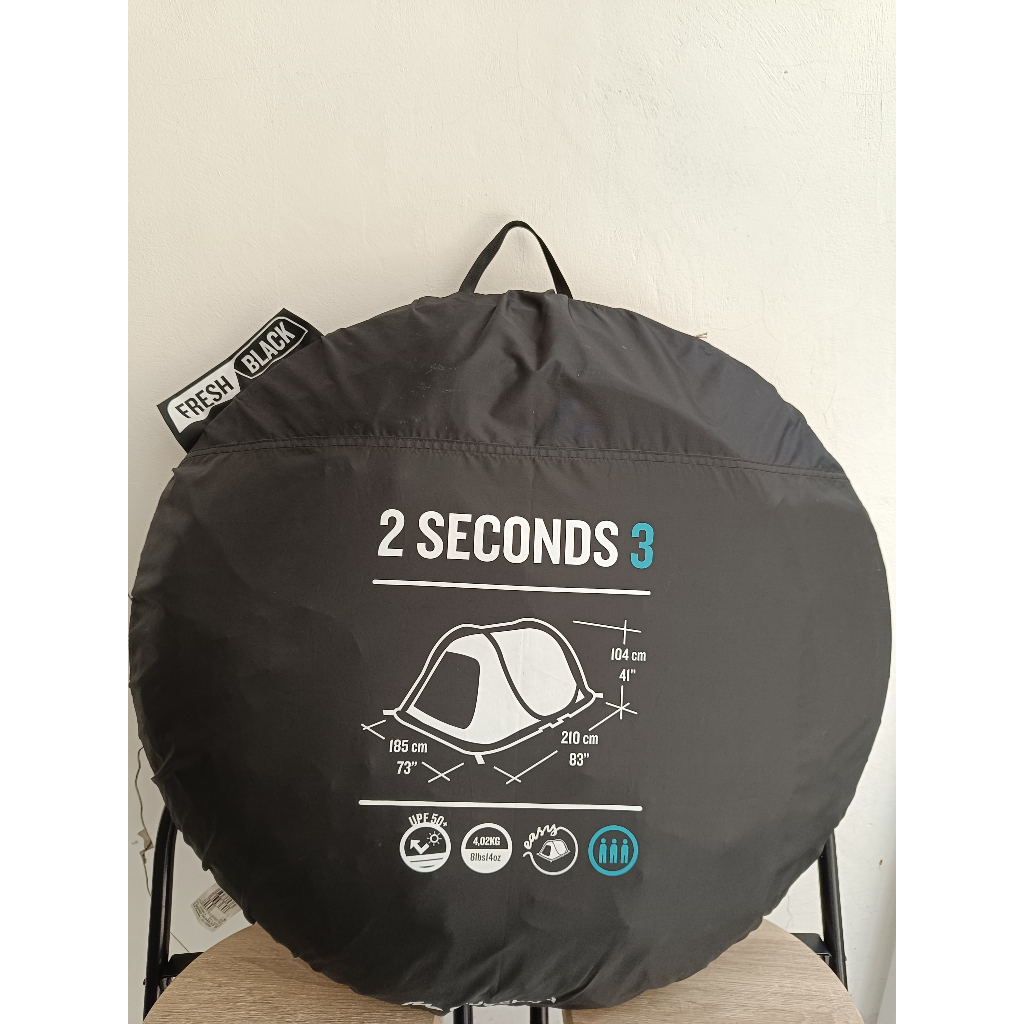 Jual TENDA CAMPING - 2 SECOND 3 FRESH&BLACK | 3 PERSON CAMPING Decathlon Quechua | Shopee Indonesia