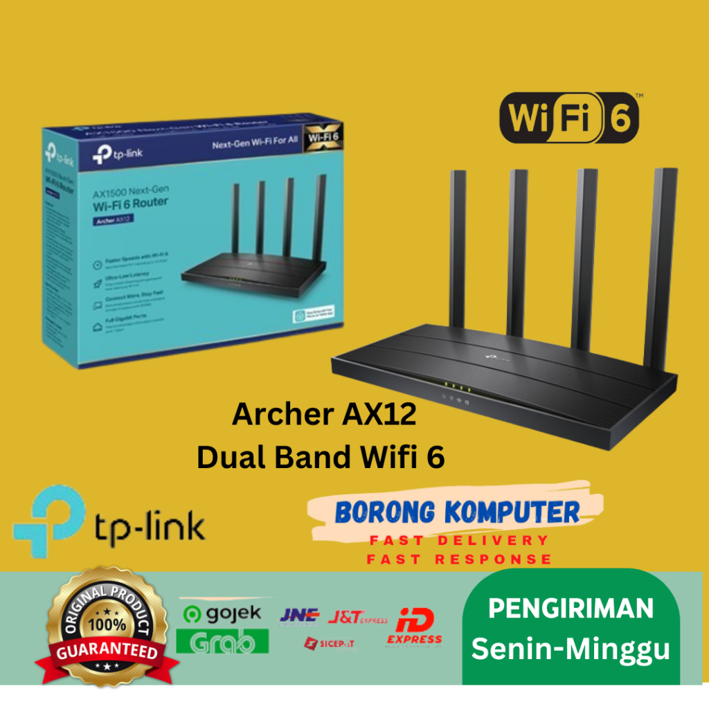 Jual TP-Link Archer AX12 AX1500 Wi-Fi 6 Wireless Dual-Band Gigabit ...