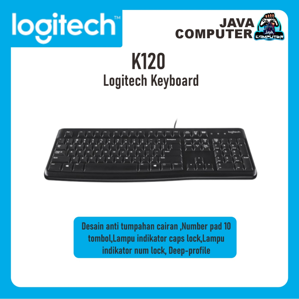 Jual Logitech Keyboard K120 (Keyboard USB - Plug and Play) | Shopee ...