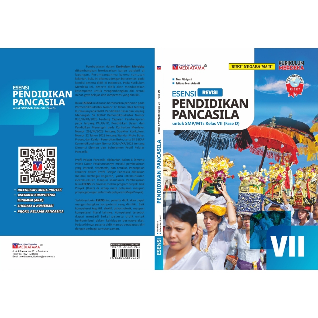 Jual ESENSI Pendidikan Pancasila SMP/MTs Kelas VII (Fase D) Kurikulum Merdeka Buku Berbasis ...