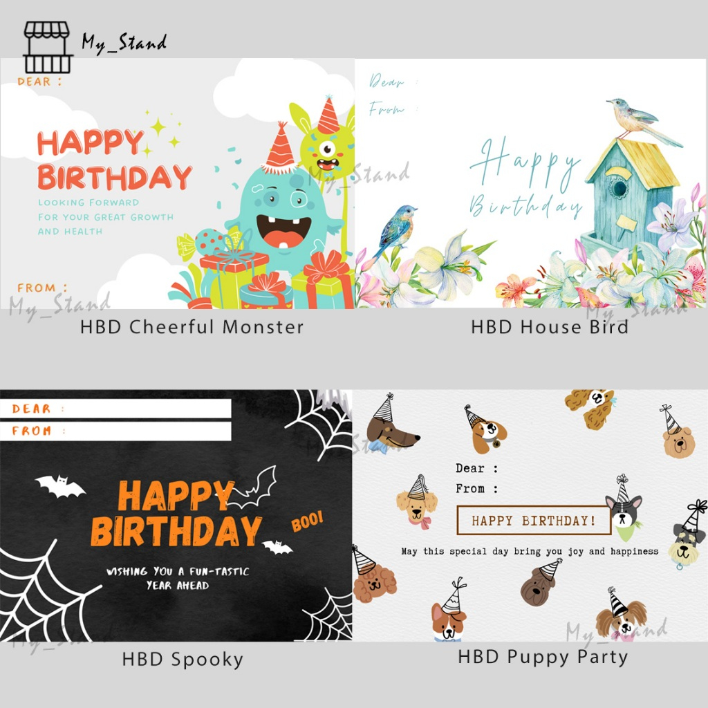 Jual Sticker & Kartu Ucapan ULANG TAHUN 7x10cm Gift Card Selamat Ultah ...