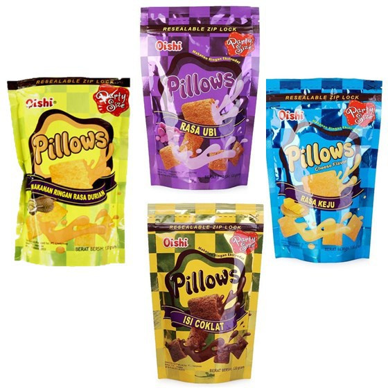 Jual Pillow Oishi Pouch 100g Cokelat Keju Ubi All Variant | Shopee ...