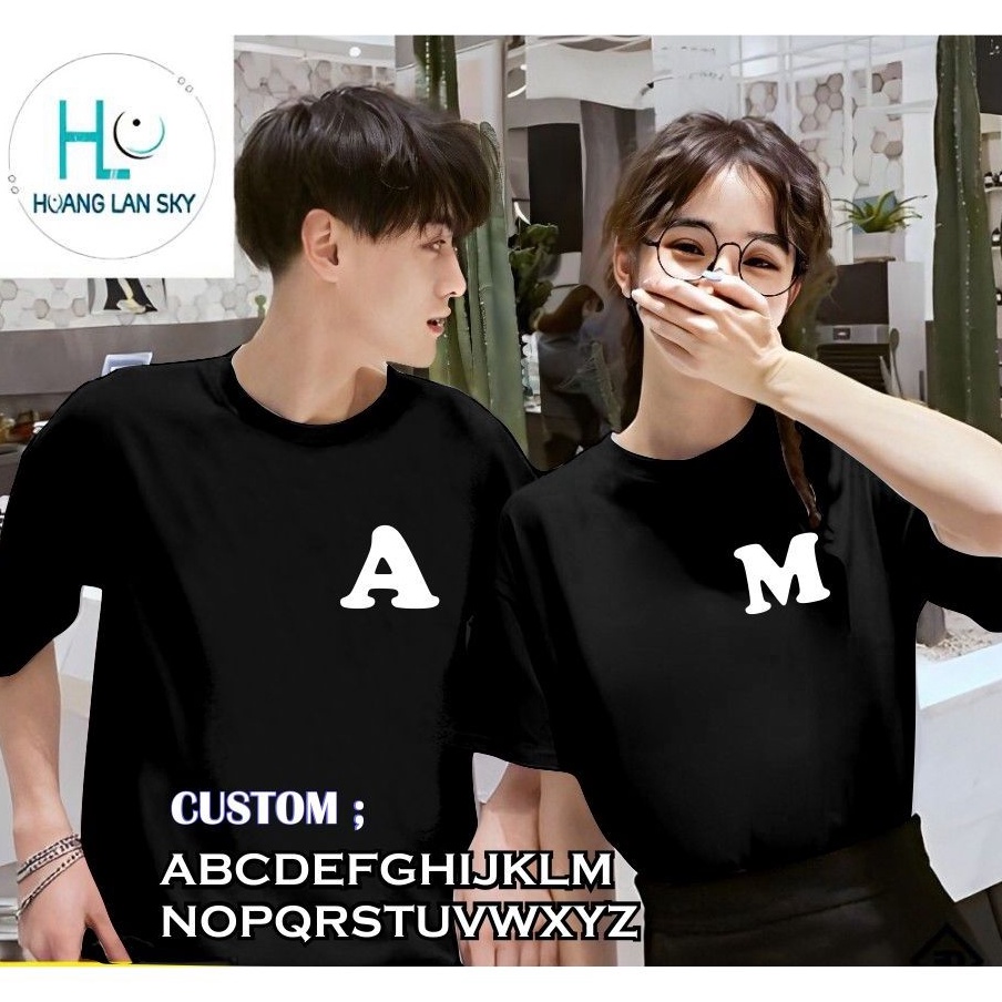 Jual KODE B49H Baju Kaos Couple Pasangan Custom Logo Huruf Inisial ...