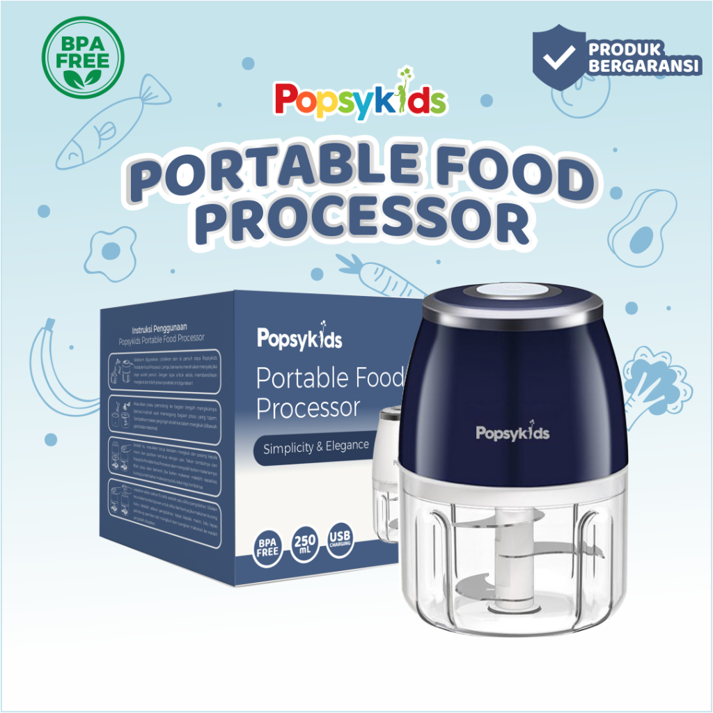 Jual Popsykids Portable Food Processor Blender MPASI Mini Chopper ...