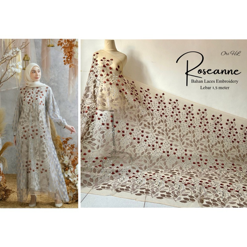 Jual Kain ORI HEAVEN LIGHTS Motif Roseanne Bahan Laces Embroidery ...