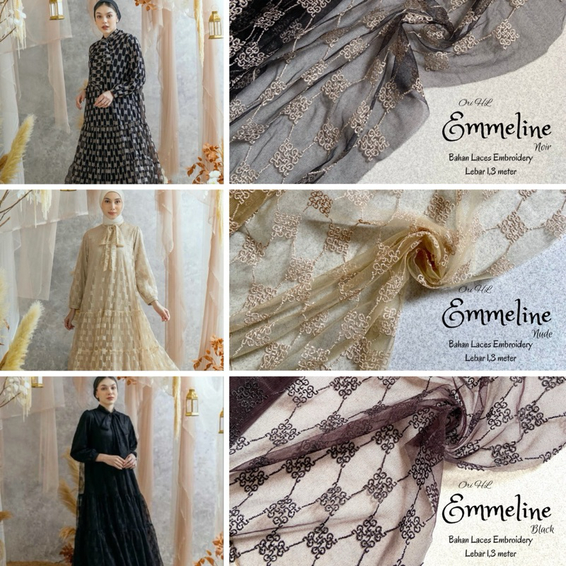Jual Kain ORI HEAVEN LIGHTS Motif Emmeline Bahan Laces Embroidery ...