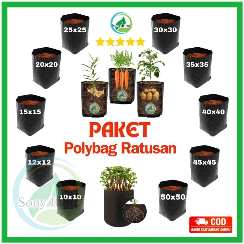 Jual Paket Polybag Ratusan Ukuran Kecil Sedang Bahan Tebal & Kuat ...