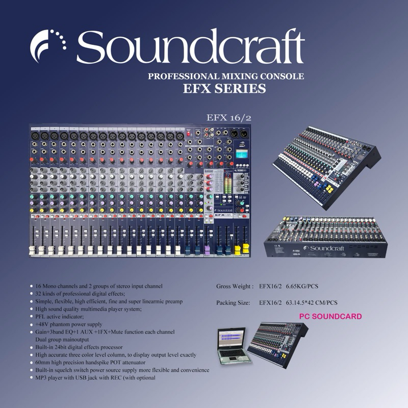 Jual MIXER SOUNDCRAFT EFX 16 USB BT 2024 / Mixer Soundcraft Efx 16 Usb Bt baru 2024 / mixer ...