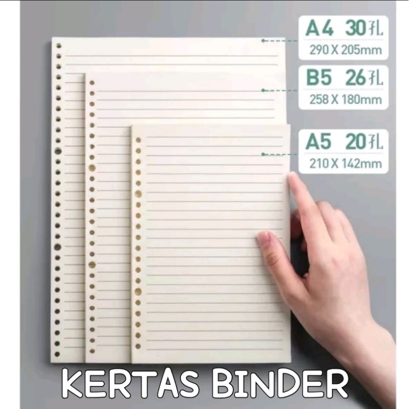 Jual ISI (25 LEMBAR) LOOSE LEAF A5 B5 A4 / KERTAS BINDER / REFILL KERTAS BINDER / ISI KERTAS ...