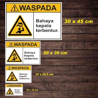 Jual Sticker Stiker Sign Waspada Bahaya Kepala Terbentur - ANSI ...