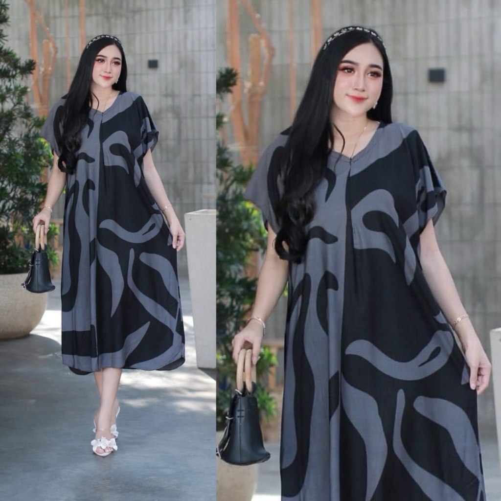 Jual Daster Lowo Jumbo Monokrom Diana Daster Bahan Rayon Premium Daster ...