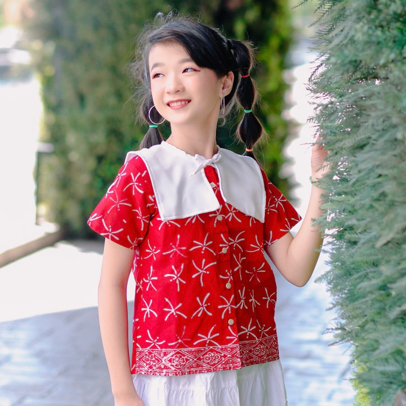 Jual Batik Kids Atasan Batik Anak Libel Berkerah Berkancing Katun ...
