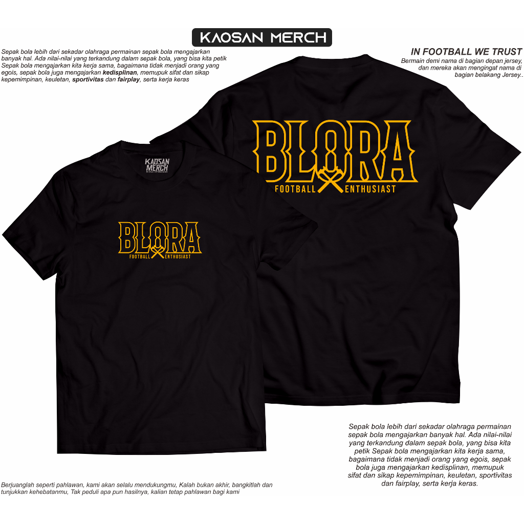 Jual Kaos Blora Football Tshirt Blora Football Enthusiast Printing DTF ...