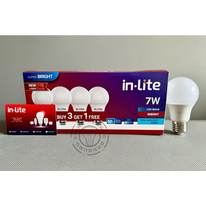 Jual PAKET SUPER MURAH BELI 3 GRATIS 1 LAMPU BOHLAM BULB LED INLITE 7W ...