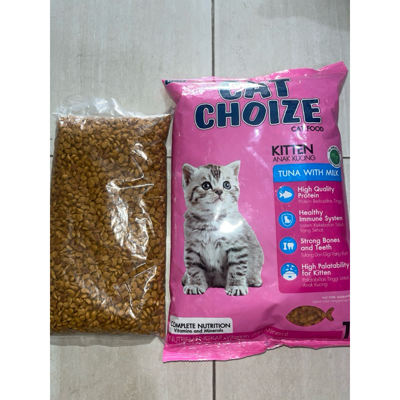 Jual Makanan Kering Kucing cat choize kitten Tuna - Pink 1kg & Repack ...