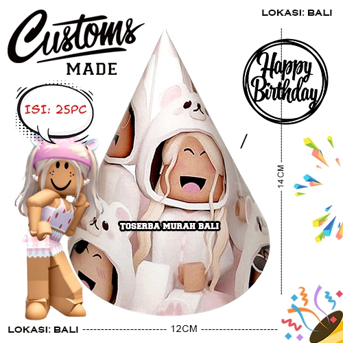 Jual TOPI ULANG TAHUN ROBLOX FOR GIRL CUSTOM ISI 25PC | Shopee Indonesia