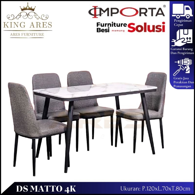 Jual Meja Makan Importa / Meja Makan DS Matto Marmer / Set Meja Makan ...