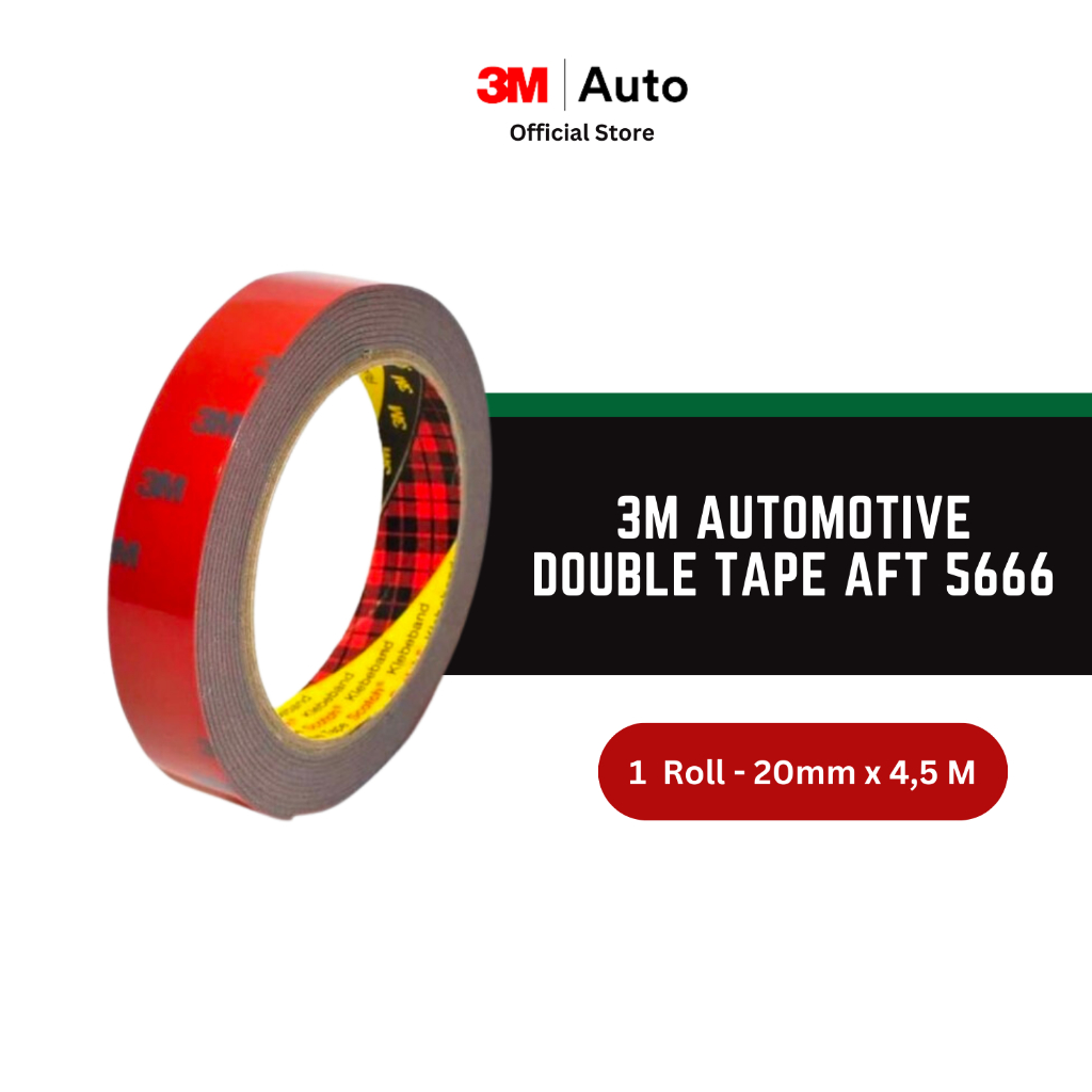 Jual 3M AFT Acrylic Foam Tape 5666 tebal 1.1mm size 20mm x 4.5m ...
