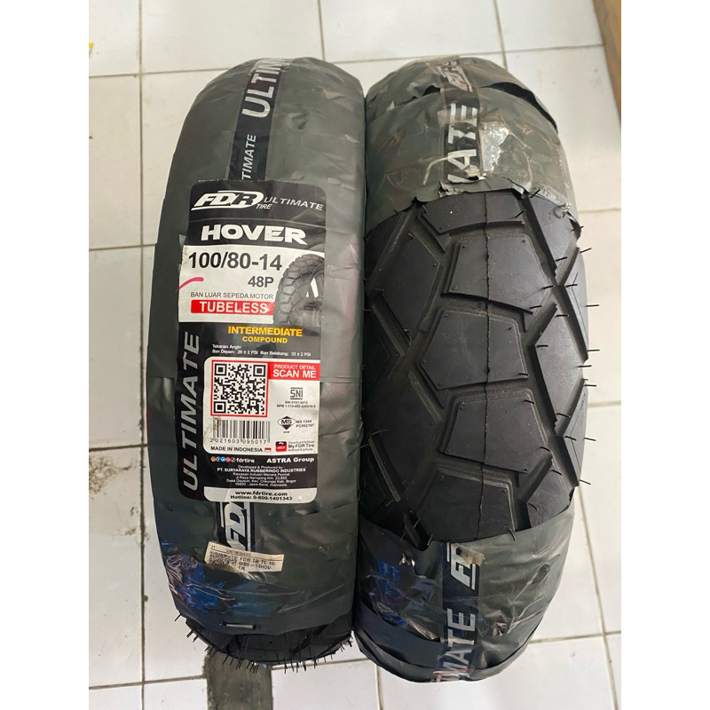 Jual Ban FDR Ultimate Hover 100/80-14(Tubeless) | Shopee Indonesia