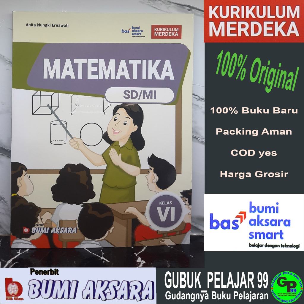 Jual Buku Siswa MATEMATIKA Kelas 6/VI Untuk SD/MI KURIKULUM MERDEKA Penerbit Bumi Aksara ...
