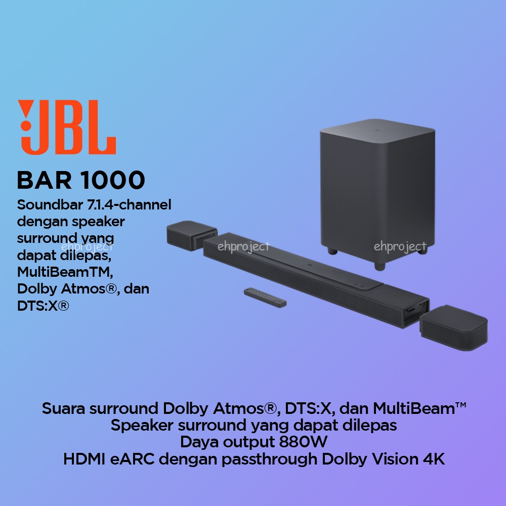Jual READY ORI JBL BAR 1000 Bar1000 7.1.4 Ch Soundbar True Dolby Atmos DTS-X and MultiBeam ...
