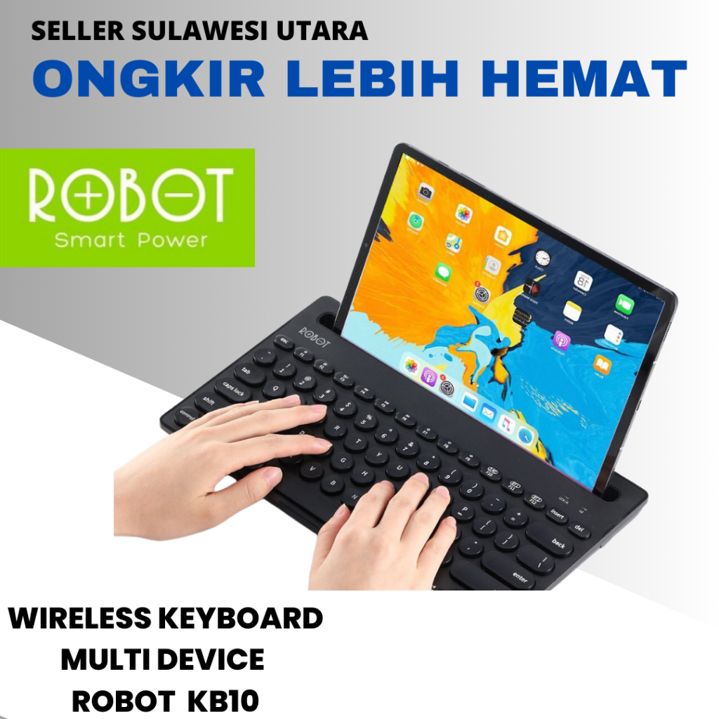 Jual KEYBOARD PORTABLE FOR TABLET ROBOT KB10 MULTI DEVICE 2.4G | Shopee ...