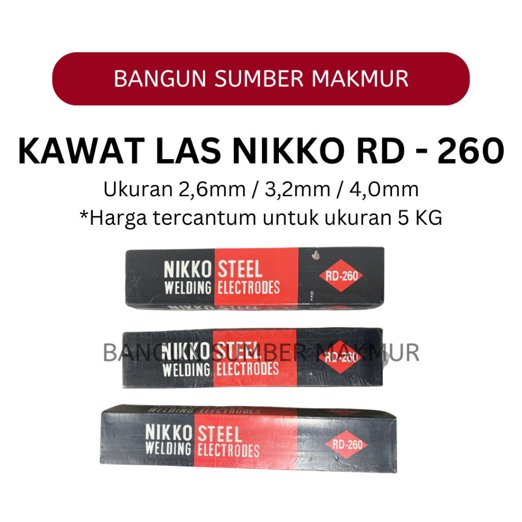Jual Kawat Las RD 260/2,6mm/3,2mm/4,0mm/5KG/Nikko Steel/Welding Electrodes | Shopee Indonesia