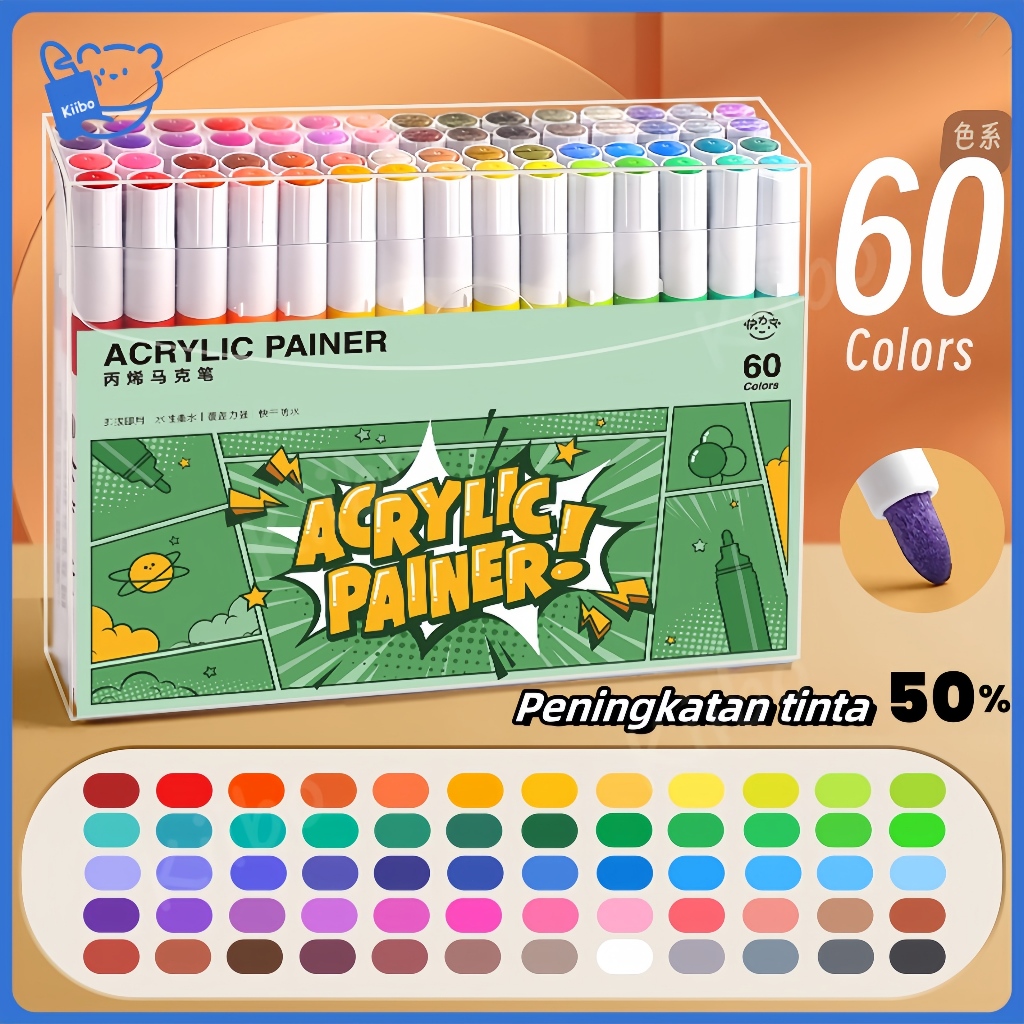 Jual 【Ready Stock】Spidol Akrilik Acrylic Marker Set36/48/60Warnas Paint ...