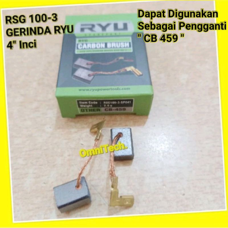 Jual Carbon Brush Arang Spul Mesin Gerinda Gurinda 4" CB RSG 100-3 RYU ...