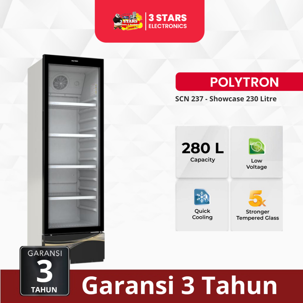 Jual LEMARI ES KACA POLYTRON SCN 237 SHOWCASE POLYTRON SCN237 | Shopee ...