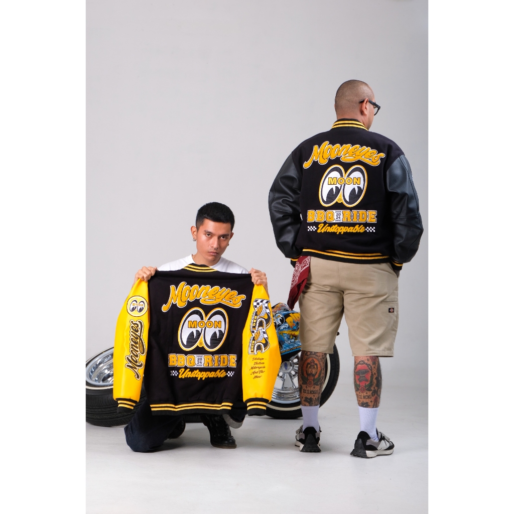 Jual MOONEYES JP X BBQ RIDE 2024 - VARSITY JACKET | Shopee Indonesia