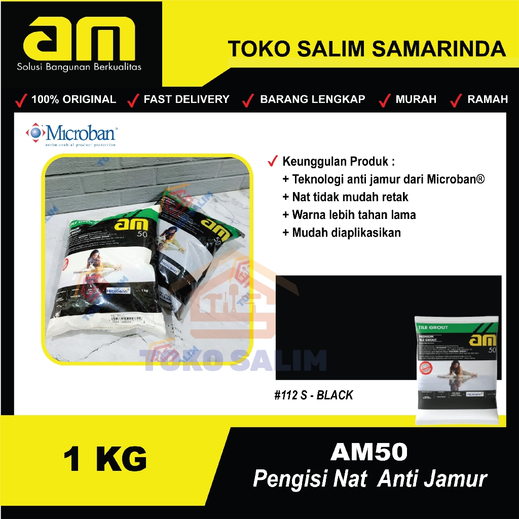 Jual Nat Keramik AM 50 / Pengisi Nat Keramik / Semen Warna (Black) 1 KG ...