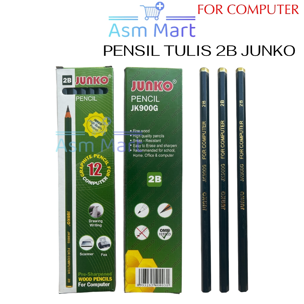 Jual ASM ATK006 PENSIL 2B JUNKO JK900G 1PACK (12PCS) / PENSIL TULIS 2B ...
