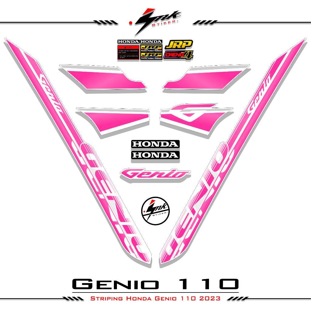 Jual Striping Honda Genio 2020 2023 2024 Motif 17 Dasar Putih Sticker ...