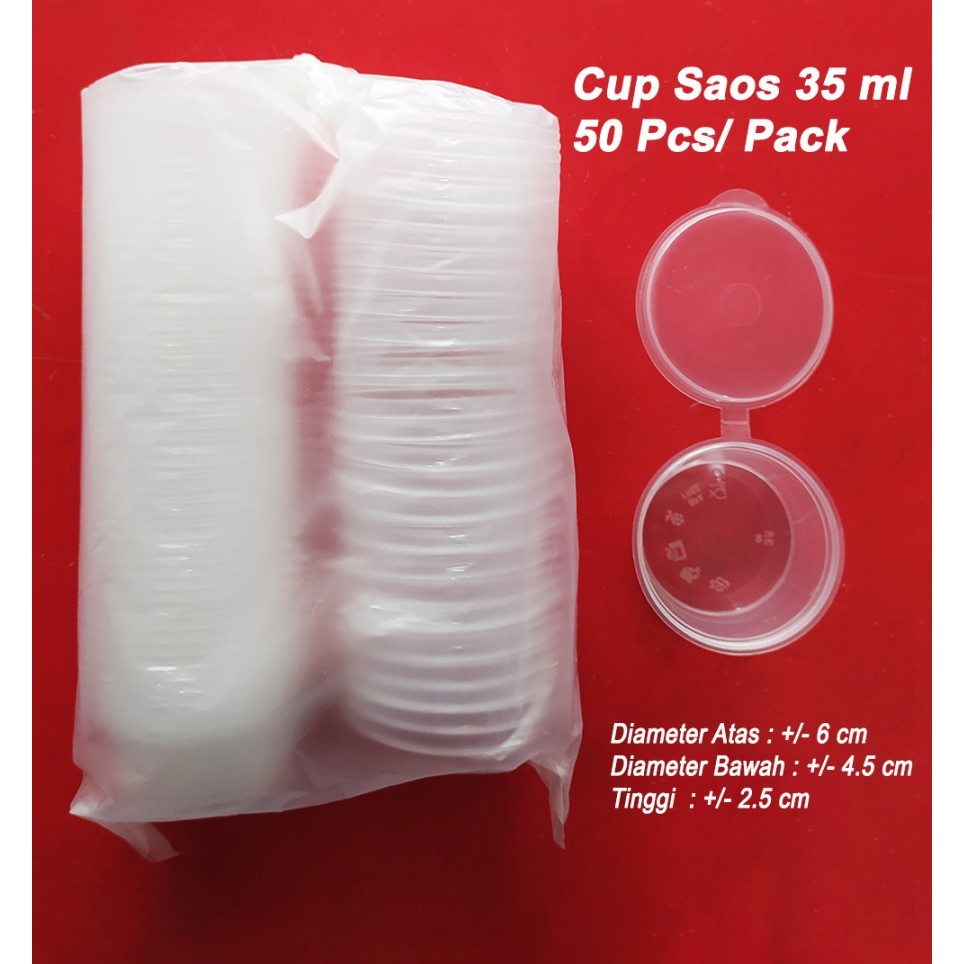 Jual Thinwall Cup 35 ml / Cup Sambal / Cup Saos / Sauce Container (50 ...