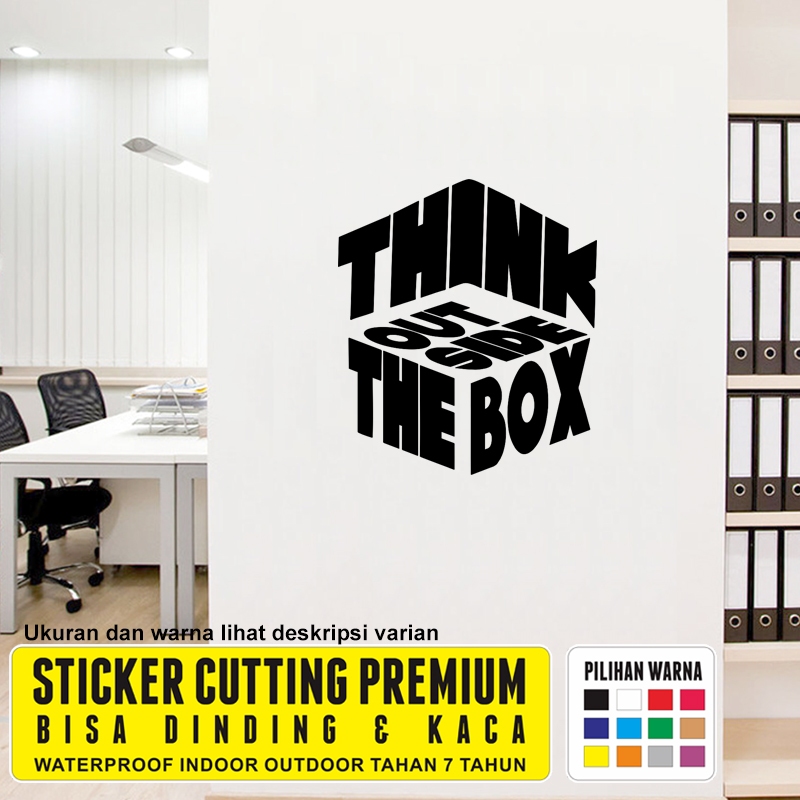 Jual Stiker Dinding Kaca Kantor Ruang Kerja Meeting Think Outside Box ...