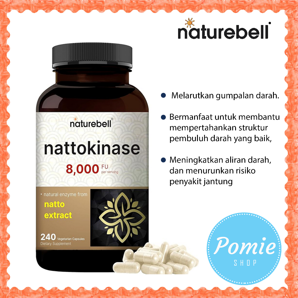 Jual Nattokinase Supplement 8000 FU 240 Veggie Capsules, Traditional ...