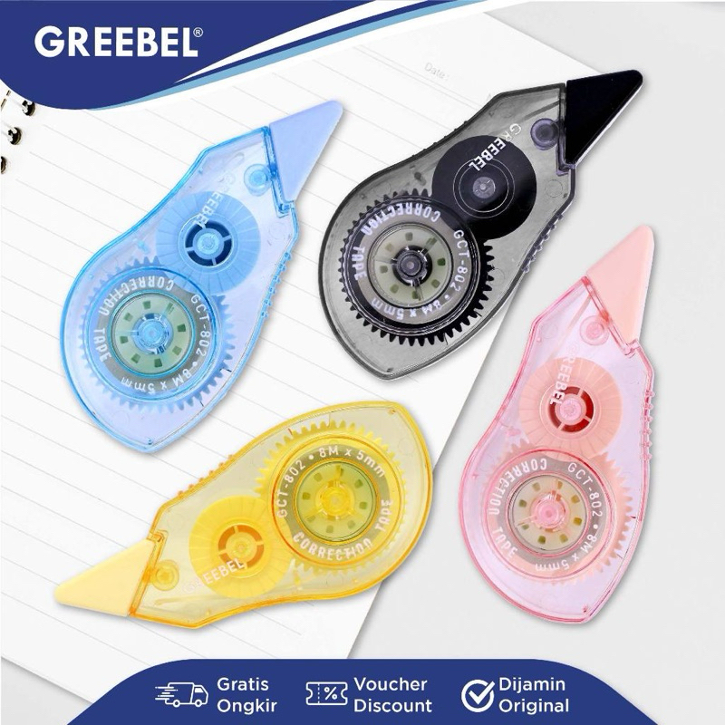 Jual GREEBEL CORRECTION TAPE GCT-802 | TIP EX KERING | PITA KOREKSI ...