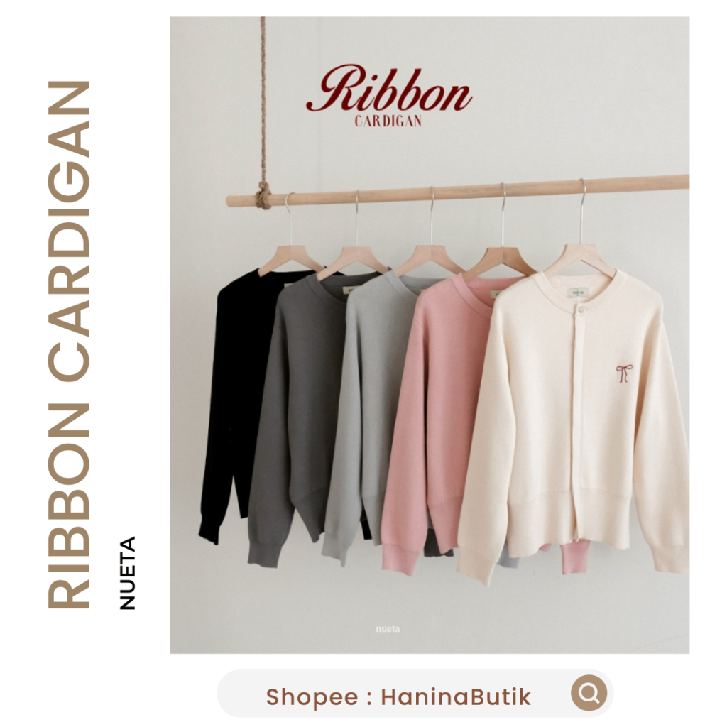 Jual (𝗦𝗜𝗔𝗣 𝗞𝗜𝗥𝗜𝗠) RIBBON CARDIGAN by NUETA | CARDIGAN PITA NUETA ...