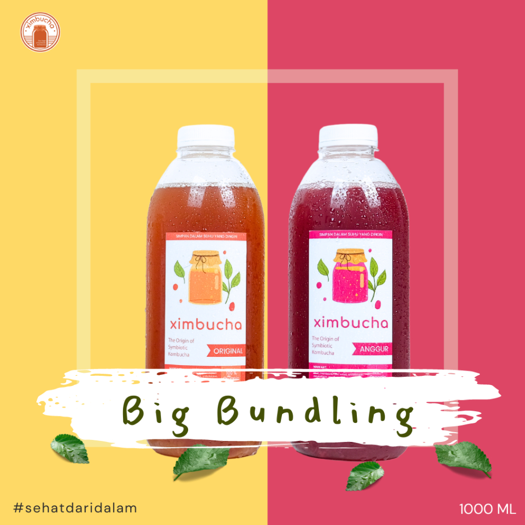 Jual Kombucha Original dan Grapes - Ximbucha - Bundling Hemat 2 Botol 1 ...