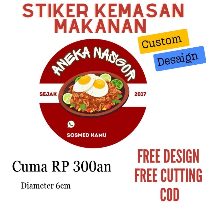 Jual stiker Lebel kemasan/stiker Lebel makanan free design logo kemasan ...