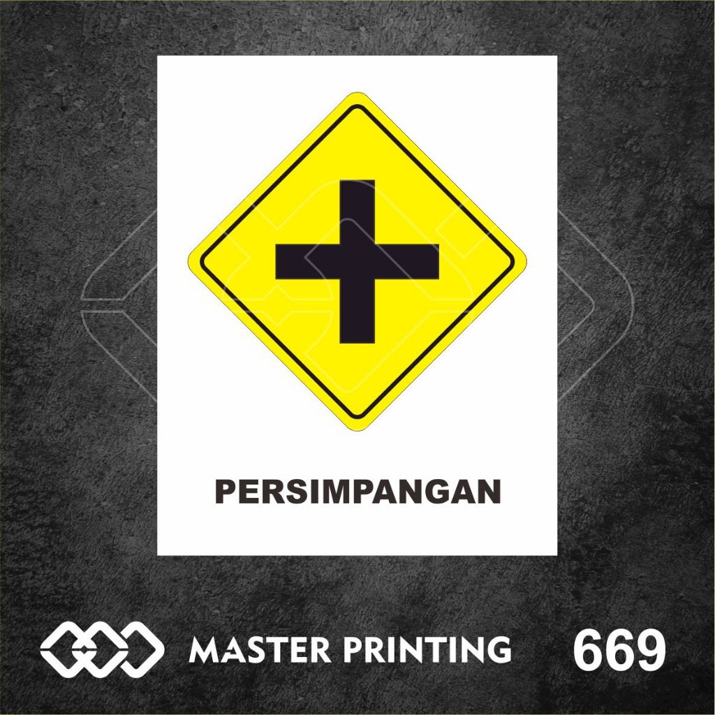 Jual 669 - Stiker Rambu Persimpangan (Simpang Empat), Sticker Vinyl ...