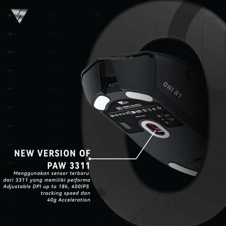 Jual Vortexseries ONI R1 Wireless Ergonomic Gaming Mouse 3in1 ...