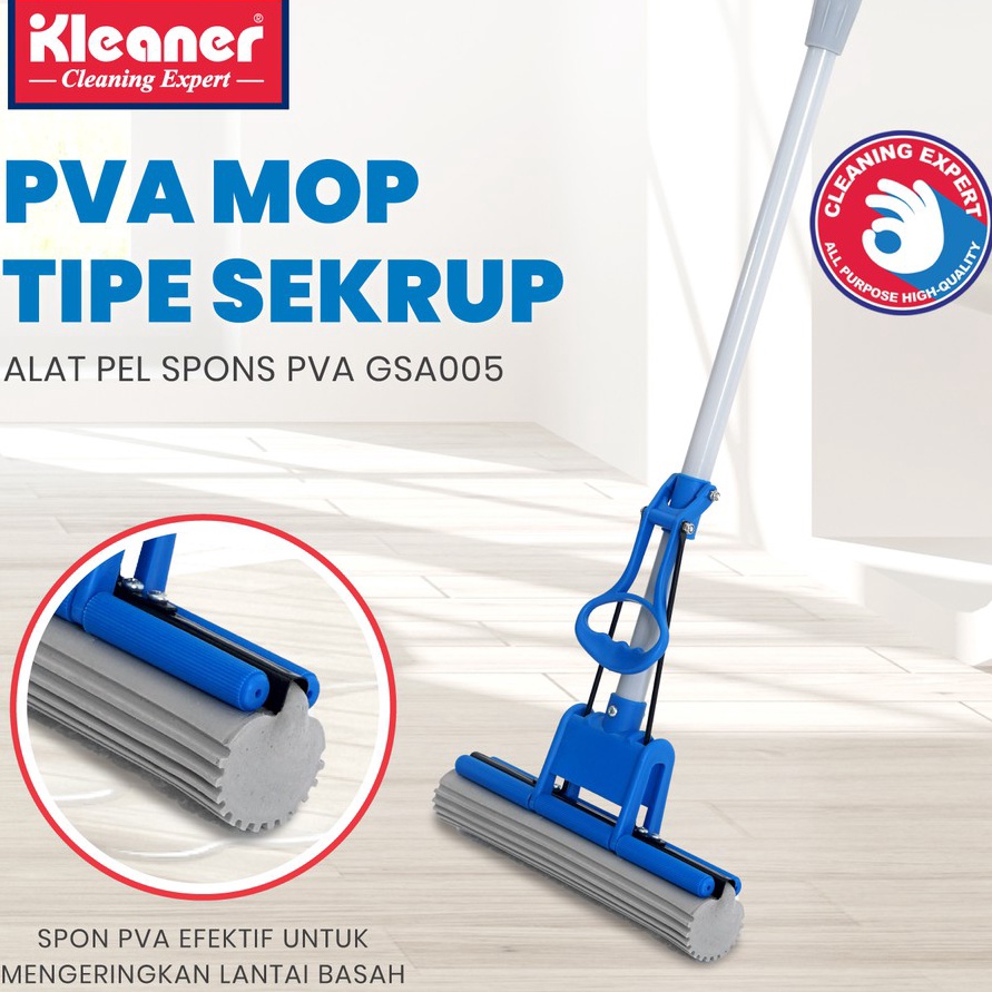 Jual HJ6 Kleaner Alat Pel Lantai Spons PVA Tipe Sekrup Floor Mop ...