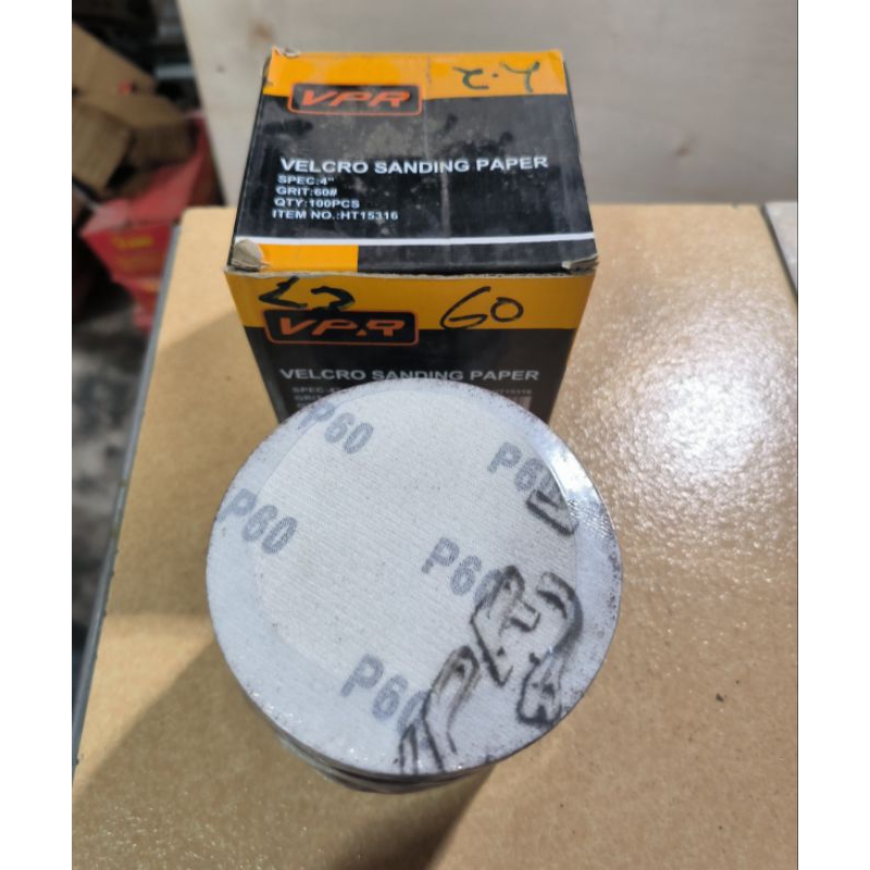 Jual kertas pasir bulat tempel 4 inchi Velcro sanding paper kain dis ...