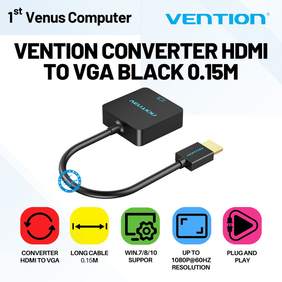 Jual Converter Vention HDMI to VGA V-ACPBB /VEN11-CON | Shopee Indonesia