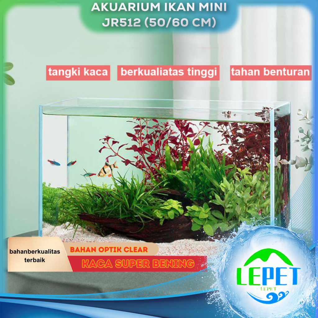 Jual LEPET Akuarium Ikan Mini JR512 50cm/60cm Tangki Ikan Mini dengan ...