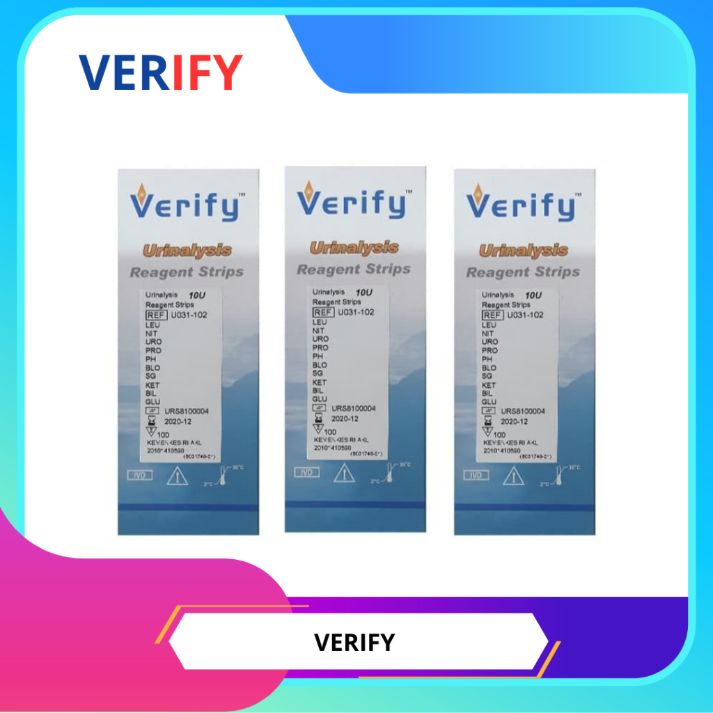 Jual Verify 10 PE / 3PE Parameter Urinalysis Reagent Strips | Shopee Indonesia