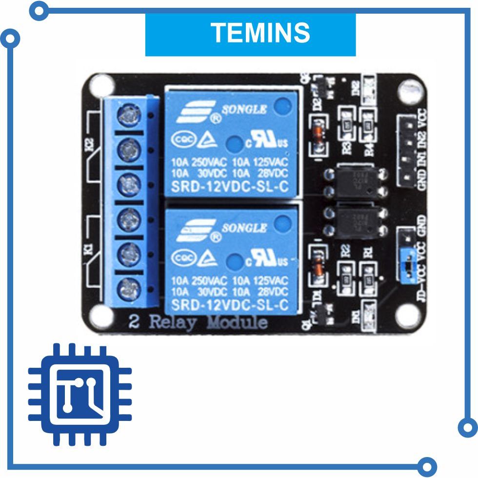 Jual Relay Module 2 Channel 12V DC dengan Optocoupler Modul | Shopee ...