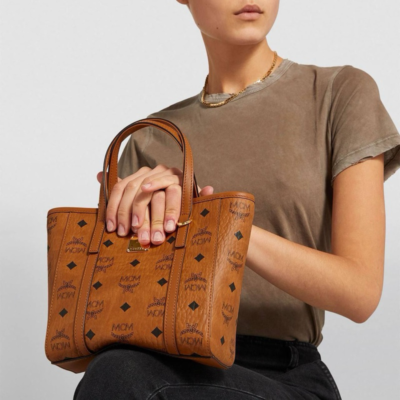 Jual Original Mcm Mini Toni Shopper Top Zip Tote Bag in Visetos ...